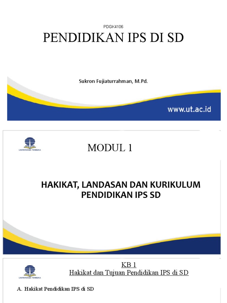 Modul Pendidikan IPS untuk SD Kelas Rendah | PDF | Ilmu Sosial ...