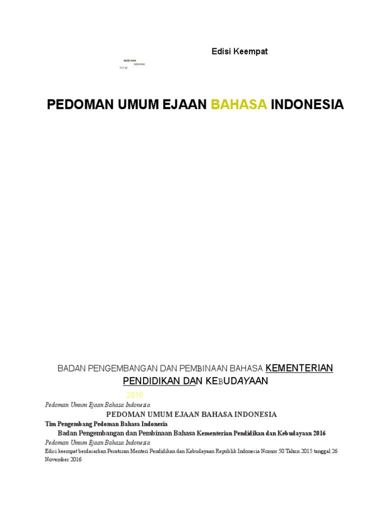 Buku Pedoman Umum EYD | PDF