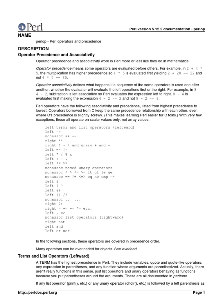 Operator Precedence and Associativity | PDF | Regular Expression | C ...