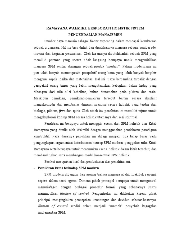 Holistik SPM Ramayana Walmiki | PDF