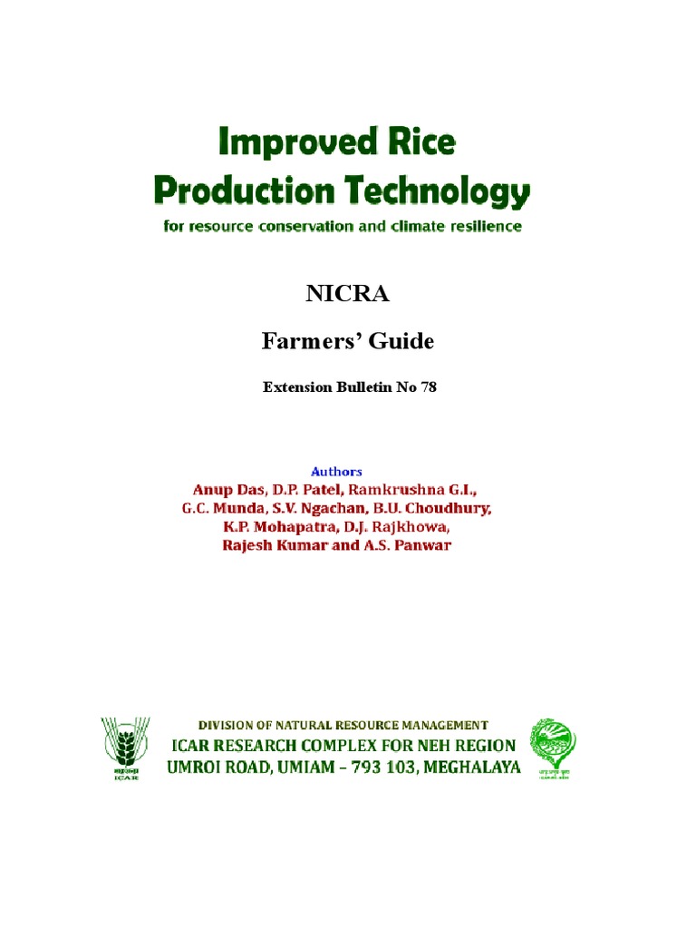 Improved Rice Production Technology For Resource Conservation and ...