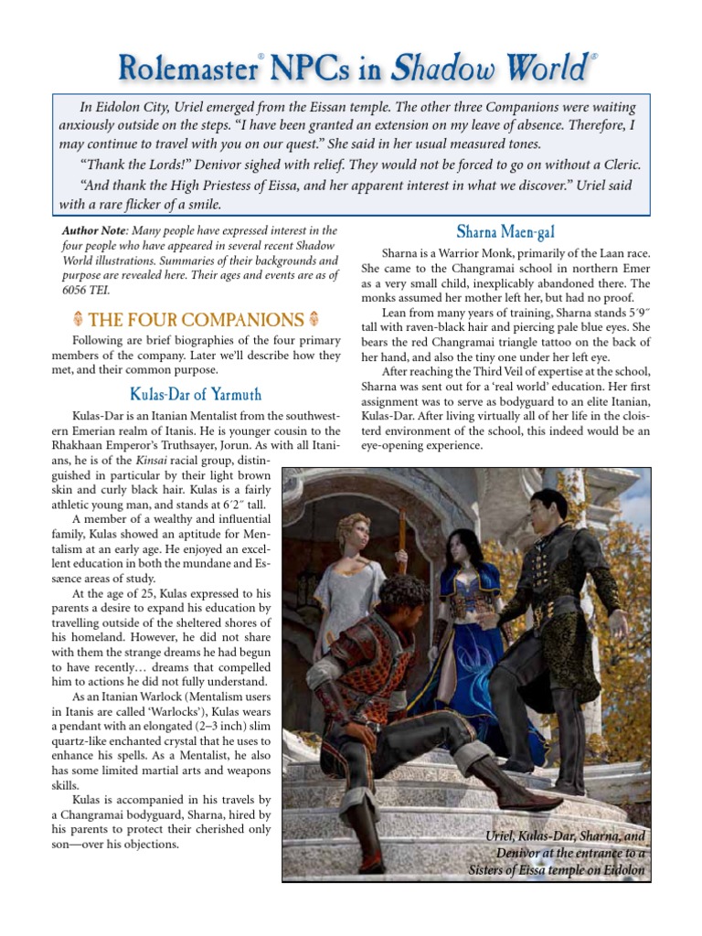 Shadow World Six Rolemaster Heroes | PDF | Elf (Dungeons & Dragons ...