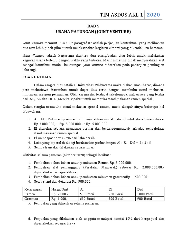 Modul Bab 5 - Joint Venture | PDF
