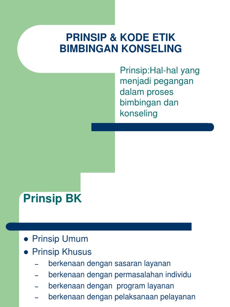 Prinsip & Kode Etik | PDF | Karier & Perkembangan