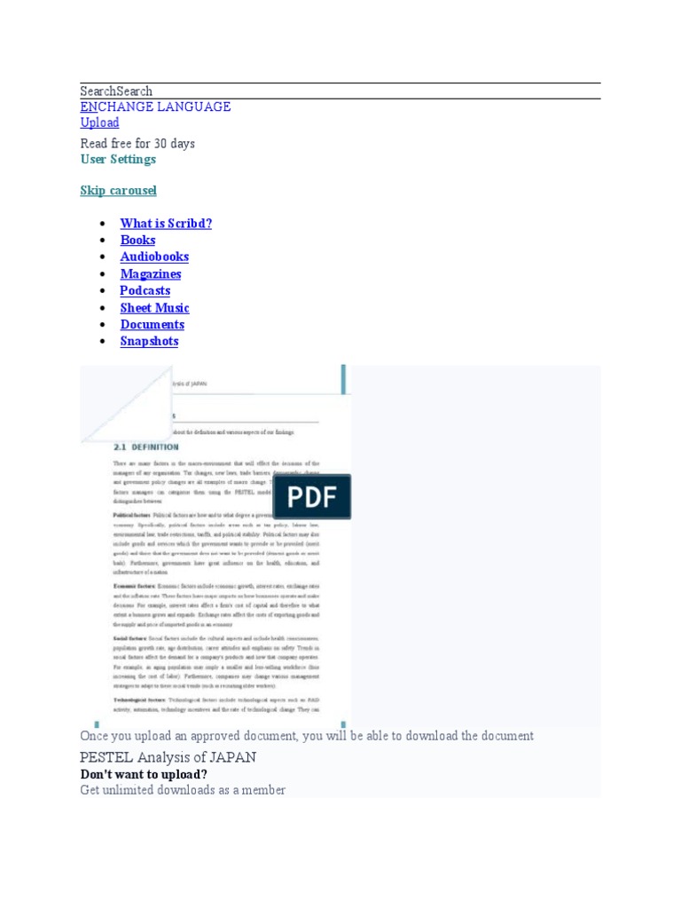 User Settings Skip Carousel: Enchange Language Upload | PDF | Scribd | Computer Mediated ...