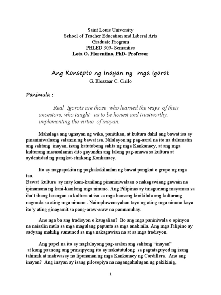 Inayan (Lota) | PDF