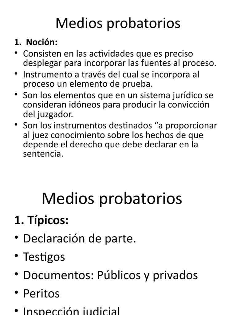 Medios Probatorios | PDF | Evidencia (ley) | Justicia