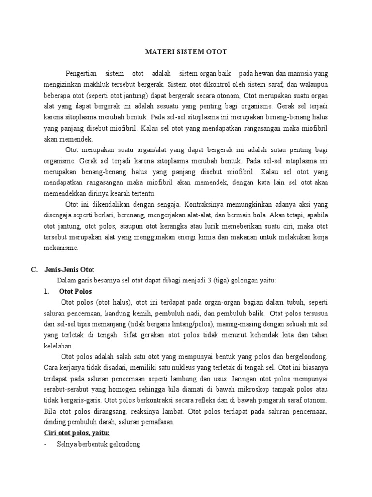 Materi Sistem Otot | PDF