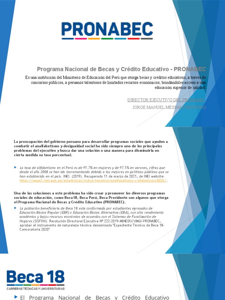 Talentos en Acción: Beca 18 PRONABEC | PDF | Perú | Educación avanzada