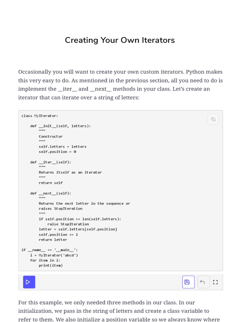 39 Creating Your Own Iterators Pdf String Computer Science Constructor Object Oriented 