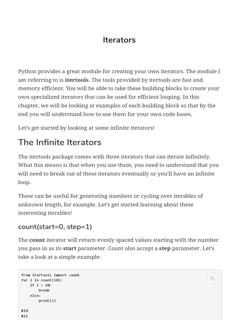 The in Nite Iterators | PDF | Control Flow | Programming Paradigms
