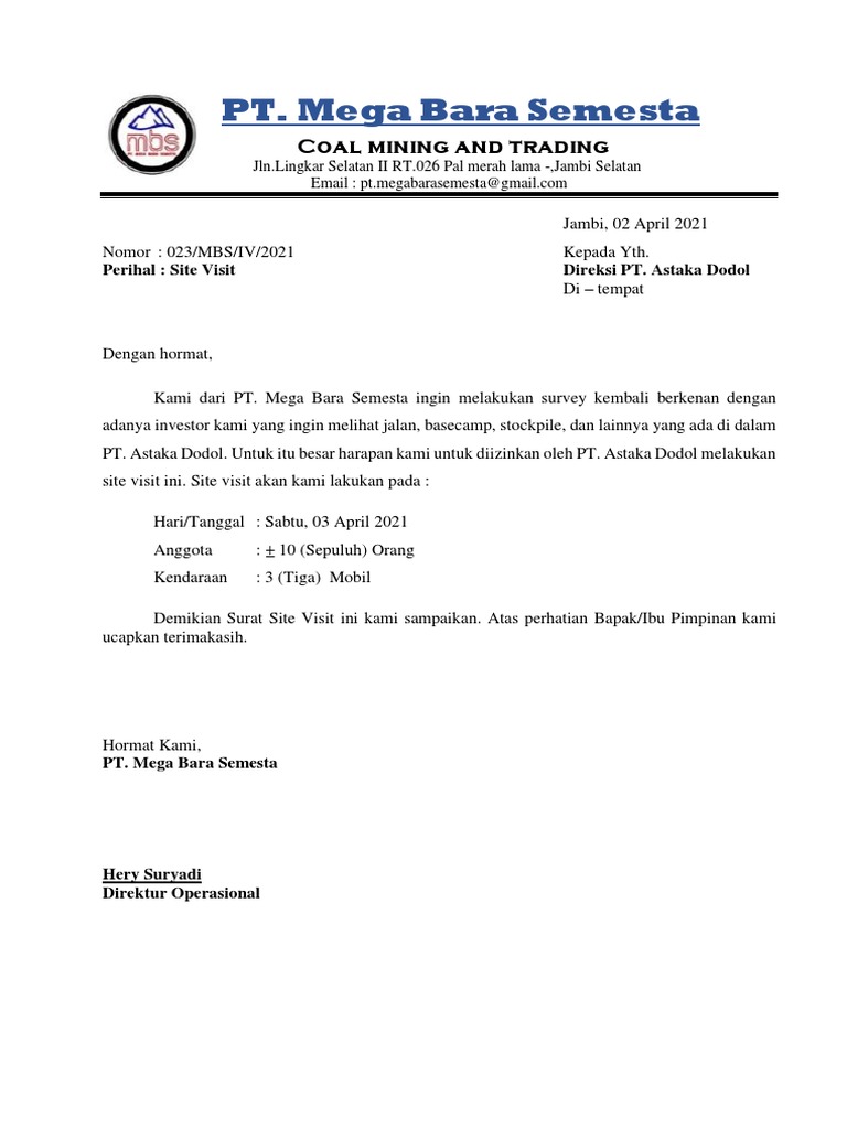 Surat Site Visit | PDF