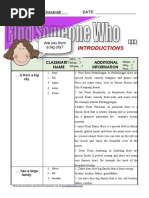 Find Someone Who Worksheet | PDF