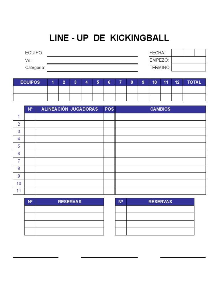Lineup para Kickingball | PDF