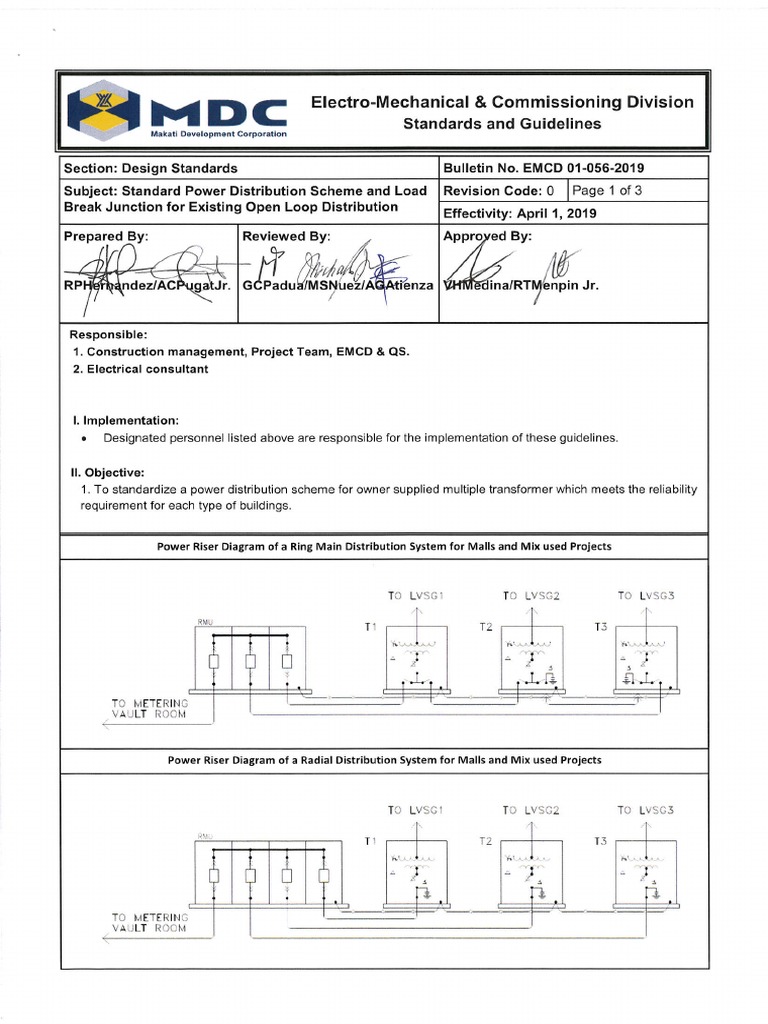 EMCD 01-056-2019 Standard Power Distribution Scheme and Load Break ...