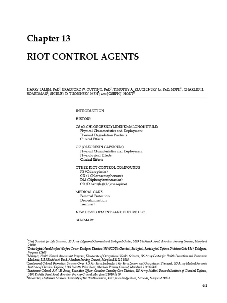 Riot Control Agents | PDF | Solubility | Water