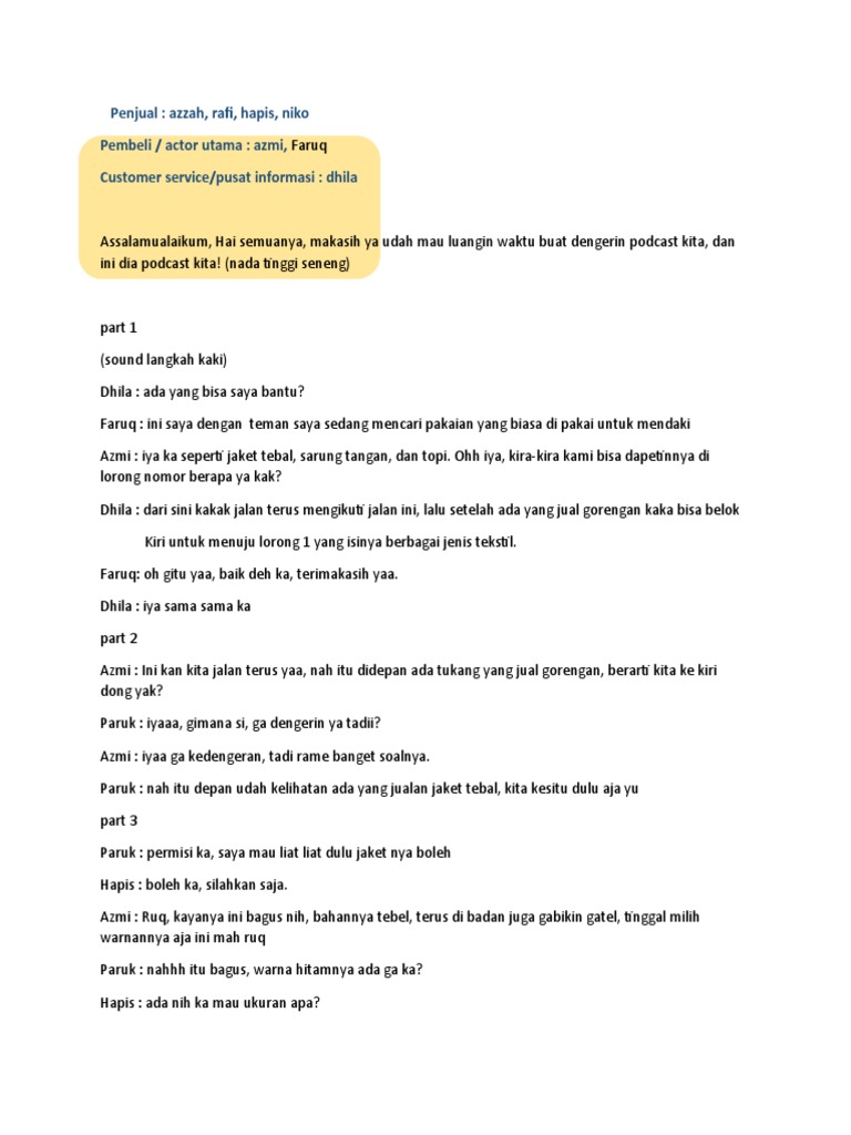 Naskah Podcast | PDF