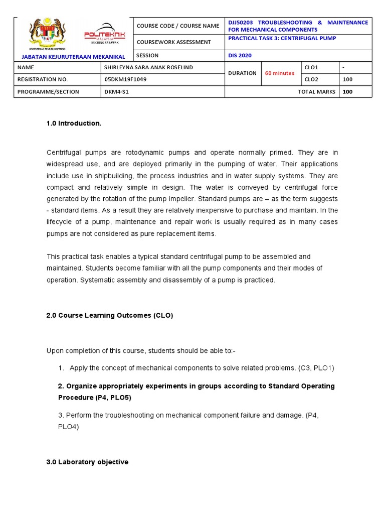 Practical Task 3 Pump | PDF | Pump | Hydraulics