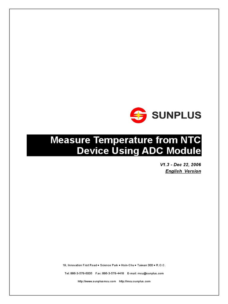 Measure Temperature From NTC Device Using ADC Module: V1.3 - Dec 22 ...