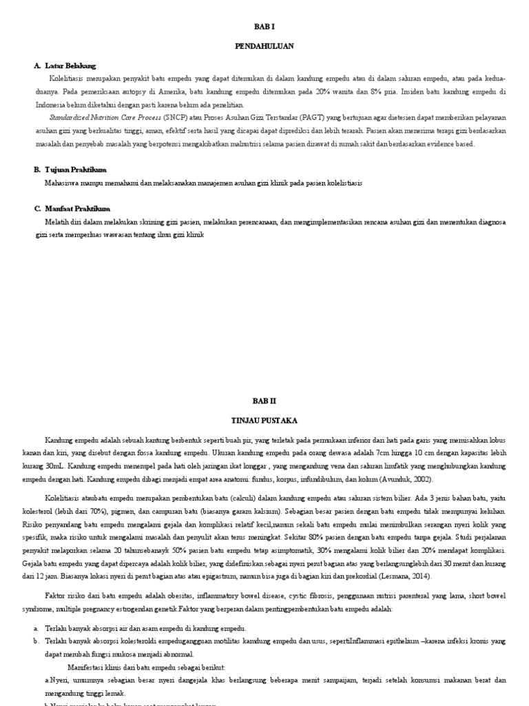 LAPORAN KANTUNG EMPEDU Kel 8 | PDF