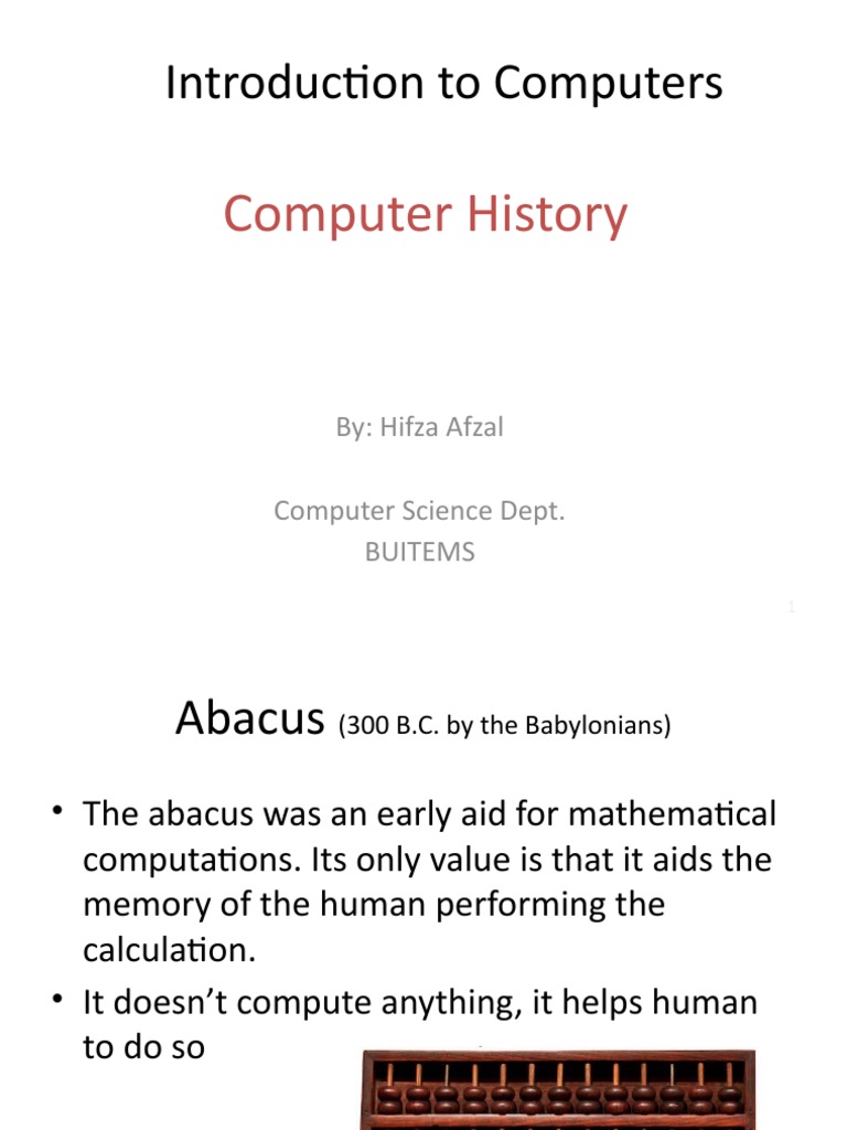 Introduction To Computers: Computer History | PDF | Personal Computers ...