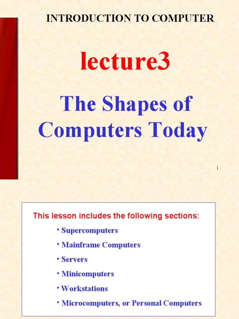 The Shapes of Computers Today: Introduction To Computer | PDF ...