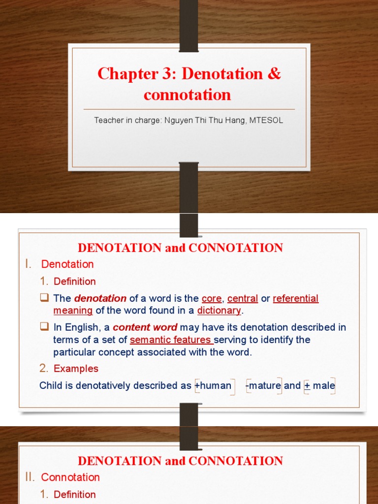 Chapter 3 - DENOTATION CONNOTATION | PDF | Semantics | Lexical Semantics