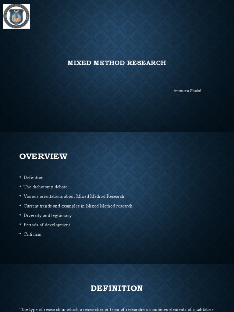 Mixed Method Research: Ammara Shakil | PDF | Qualitative Research ...