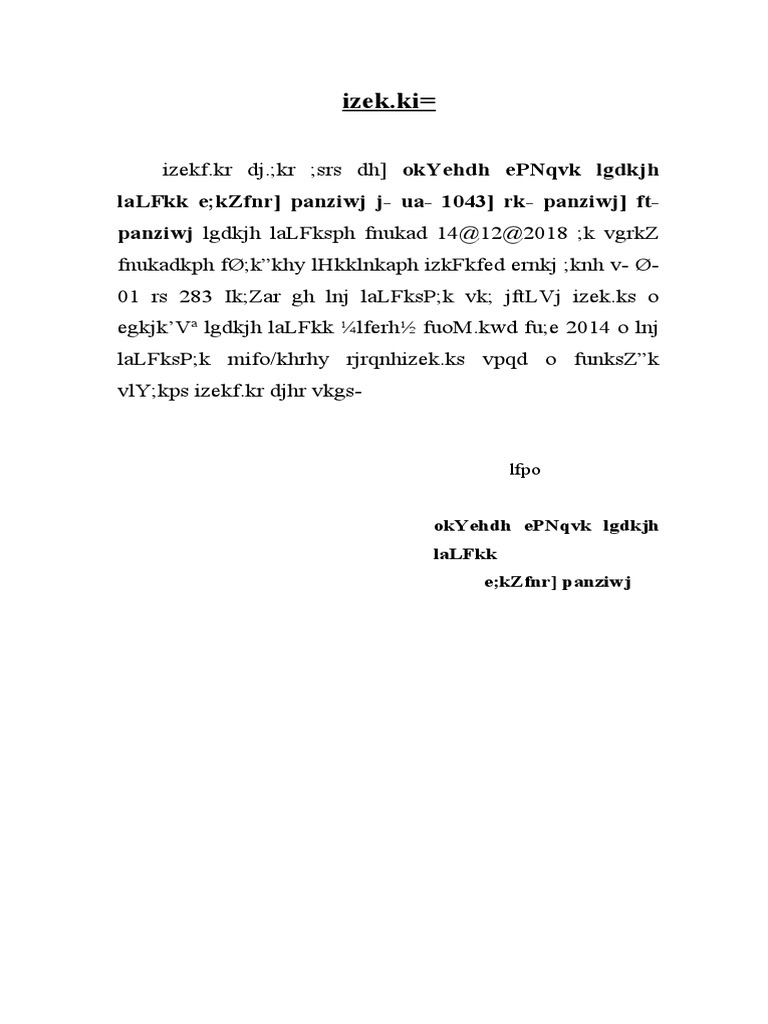 Izek - Ki : Lalfkk E KZFNR) Panziwj J-Ua - 1043) RK - Panziwj) FT ...