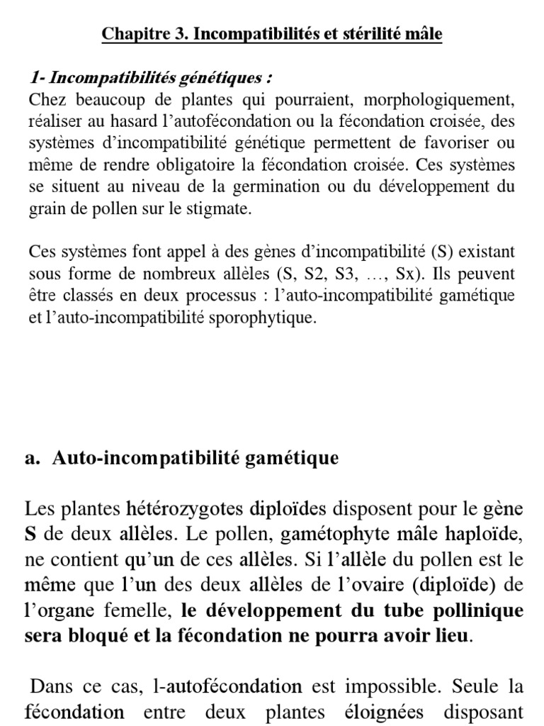 Chapitre 3 + | PDF | Pollen | Biologie
