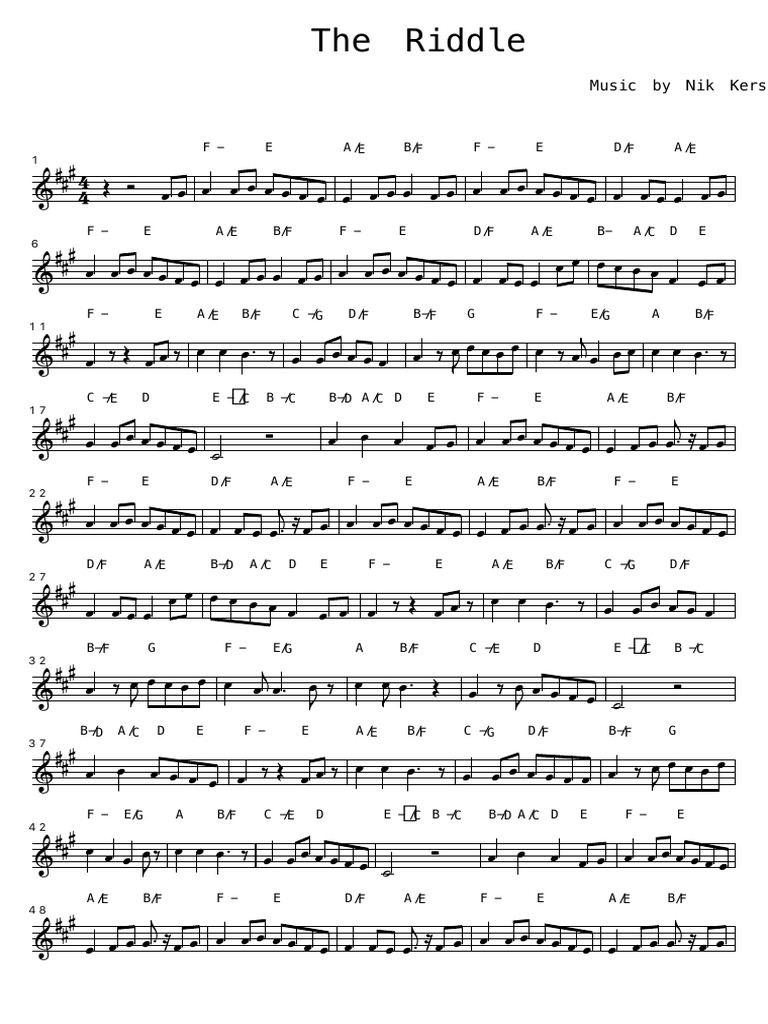 The Riddle | PDF | Songs Written | Song Recordings Produced