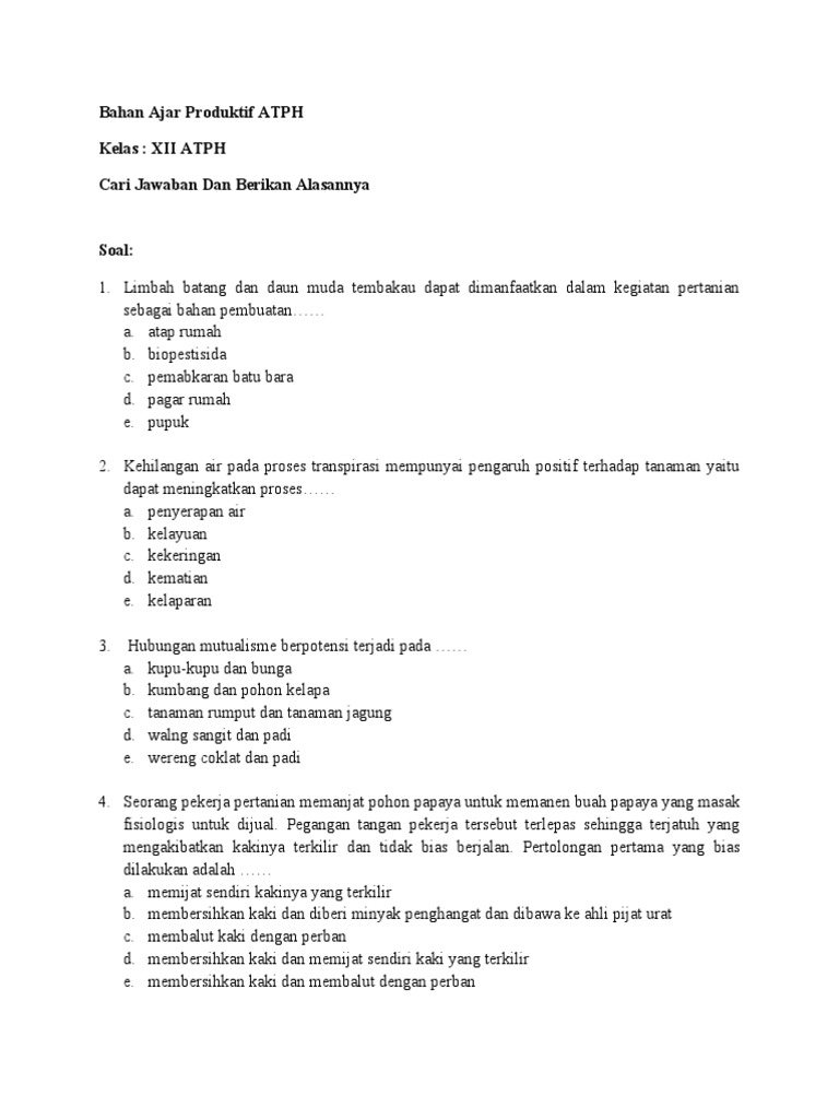Bahan Ajar Produktif ATPH | PDF