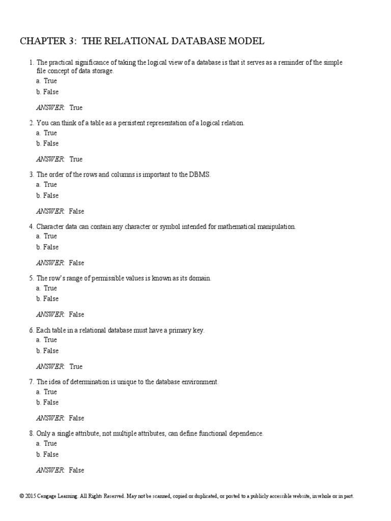 CH 03 The Relational Database Model (Short) | PDF | Relational Database | Relational Model