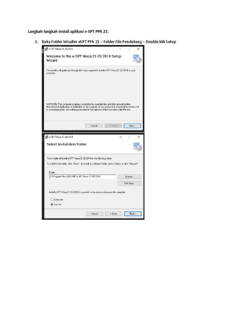 Langkah - Langkah Install eSPT PPH 21 | PDF