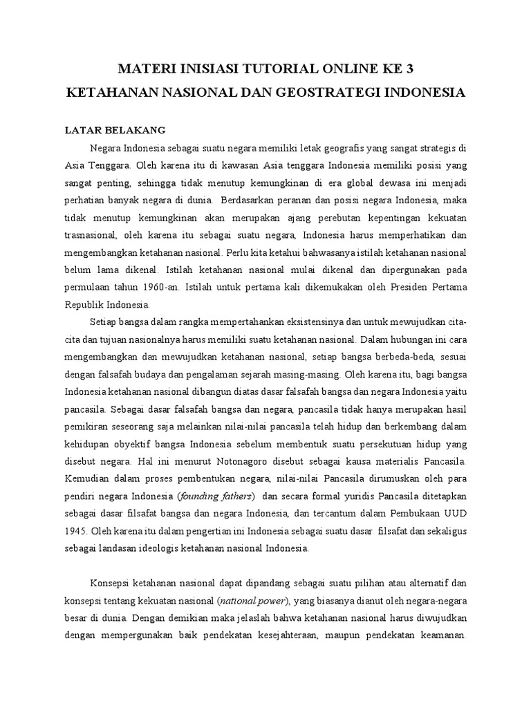 Shely Cathrin - MATERI INISIASI TUTORIAL ONLINE KE 3 KETAHANAN NASIONAL ...