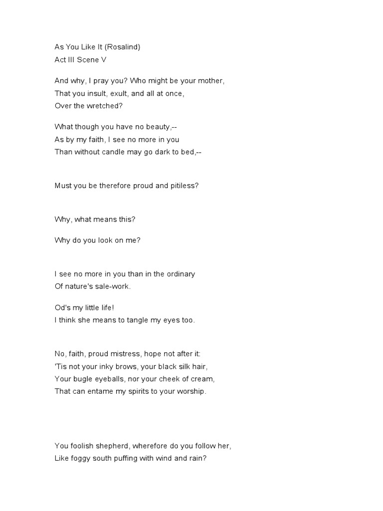 As You Like It Rosalinda | PDF