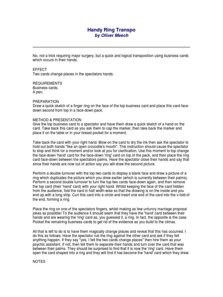 Oliver Meech - Handy Ring Transpo | PDF