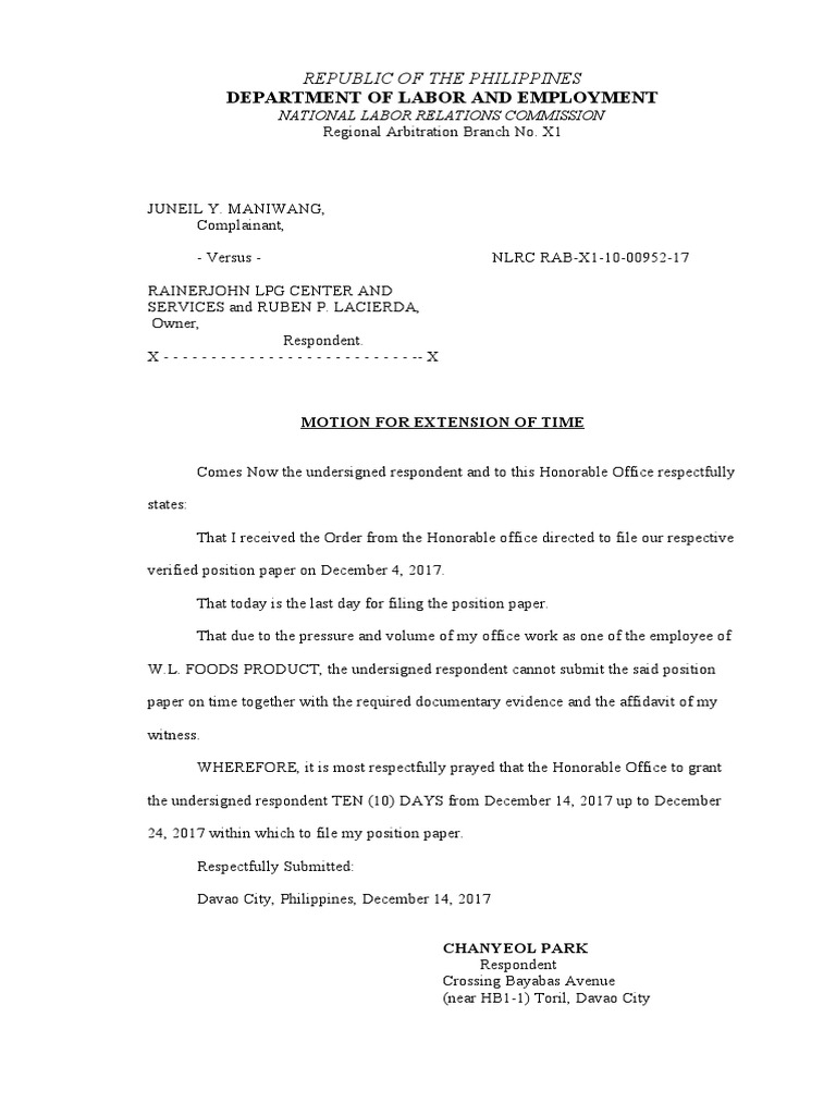 Motion For Extension of Time | PDF