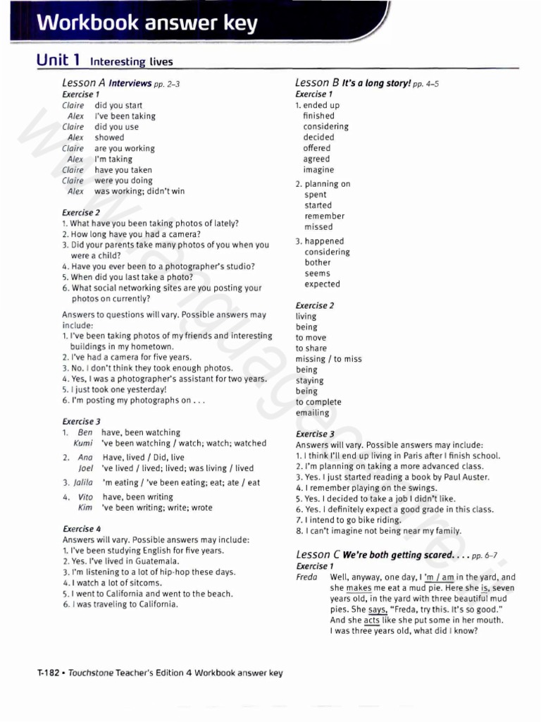 Touchstone 4 Workbook Answer Key 2nd Edition | PDF | Jeans | Clothing