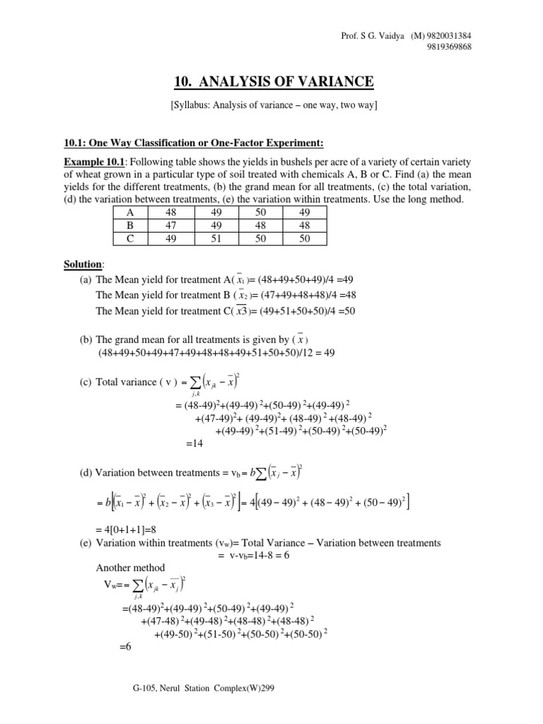 Analysis of Variance | PDF | Statistical Inference | Methodology