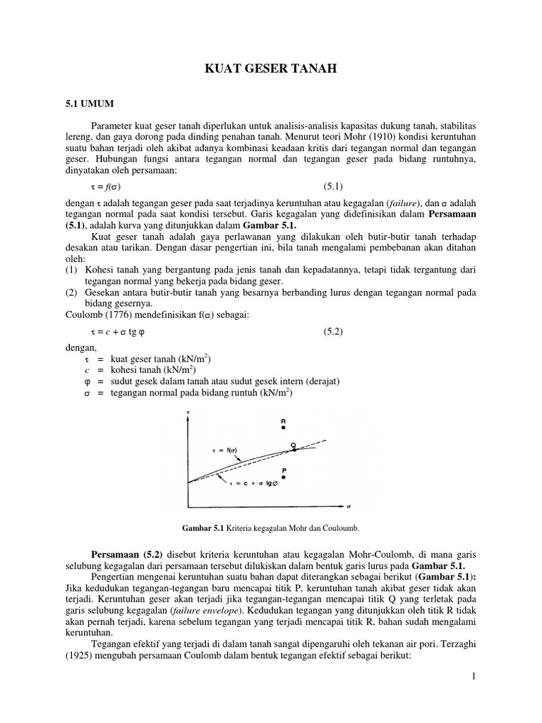 Kuat Geser Tanah | PDF | Sains & Matematika