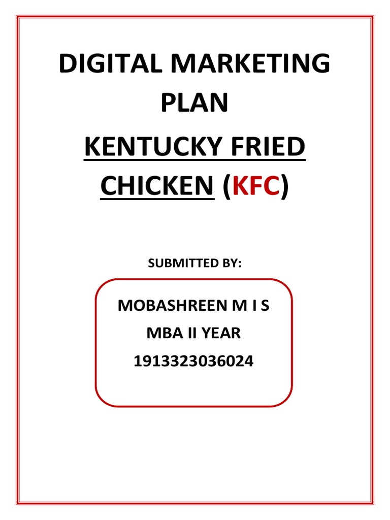 DIGITAL MARKETING PLAN KFC | PDF | Market Segmentation | Social Media