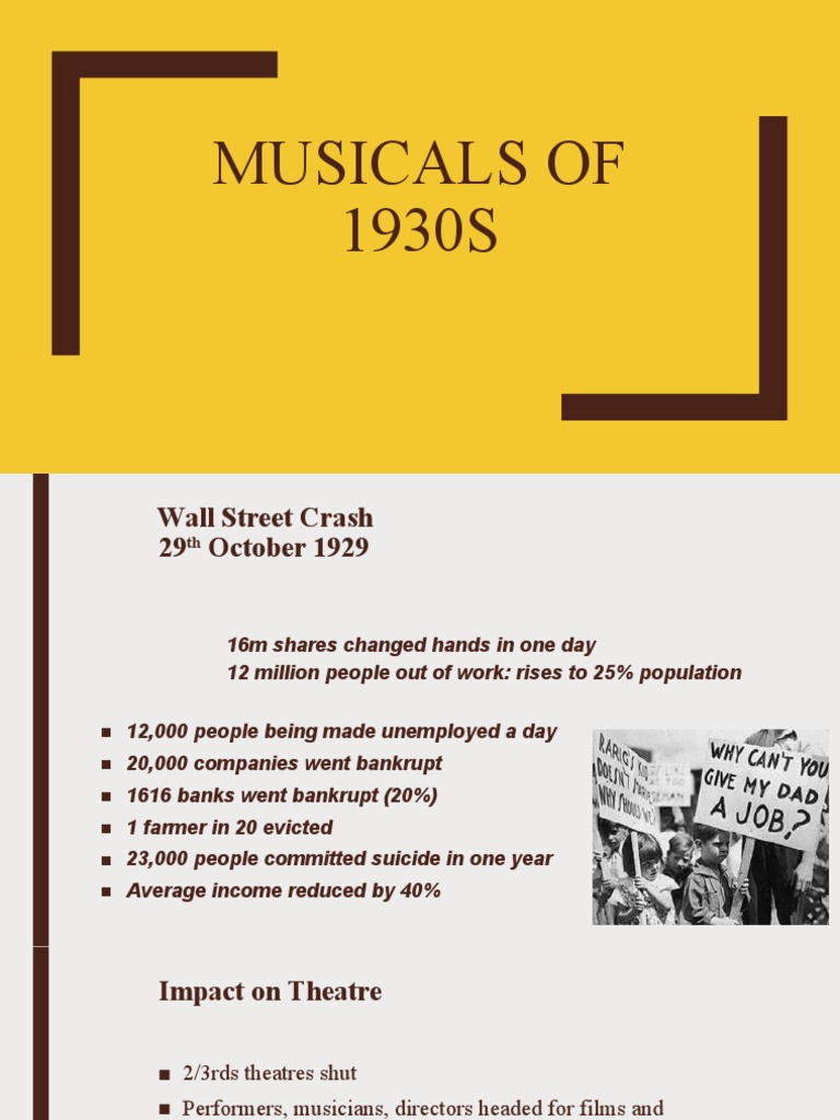 Musicals of 1930S | PDF | Performing Arts | Theatre