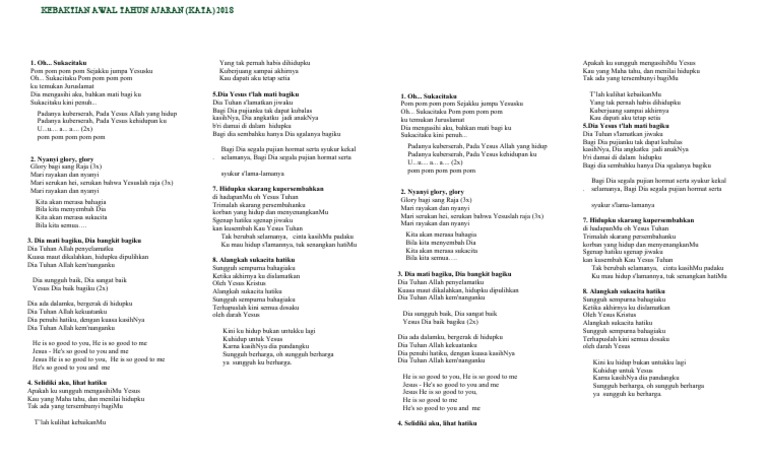 Kertas Lagu KATA 29 Juli'18 | PDF