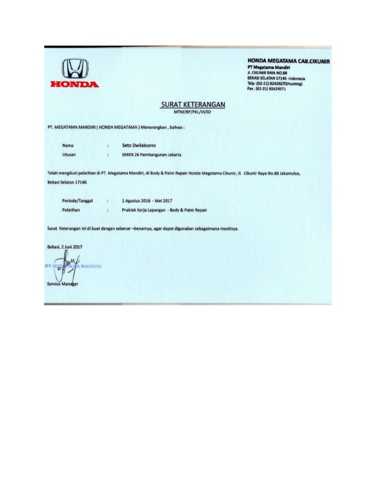 Sertifikat Training | PDF