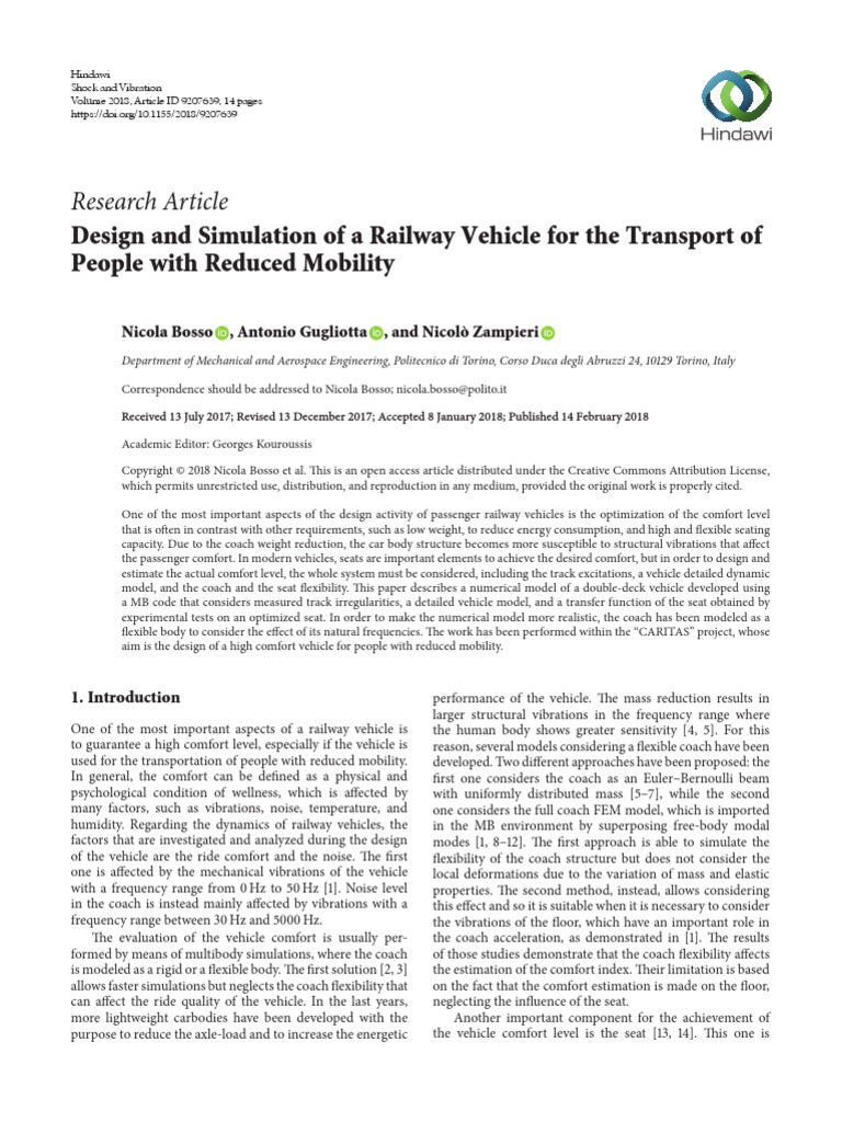Design and Simulation of A Railway Vehicle For The | PDF | Finite ...