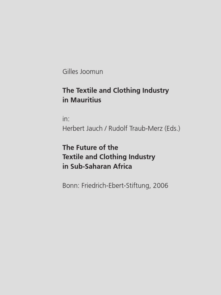 Textile Industry in Mauritius | PDF | Mauritius | Foreign Direct Investment