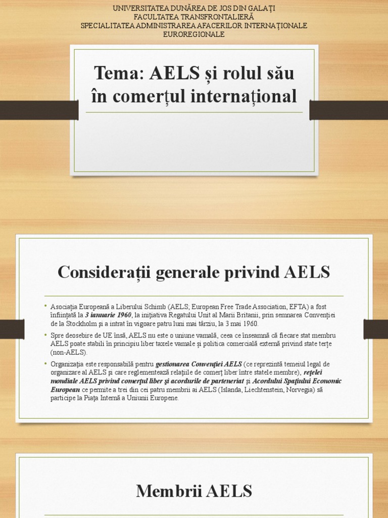 AELS Si Rolul Sau in Comertul International | PDF