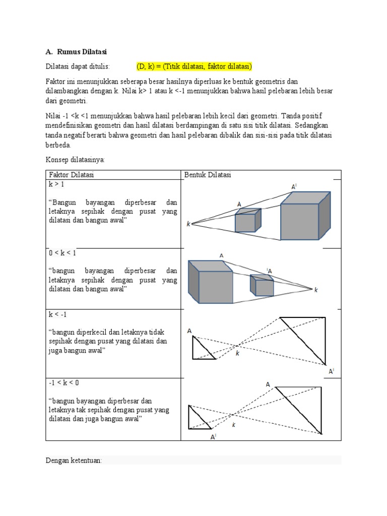Rumus dan Contoh Soal Dilatasi | PDF | Metode & Bahan Ajar | Sains ...