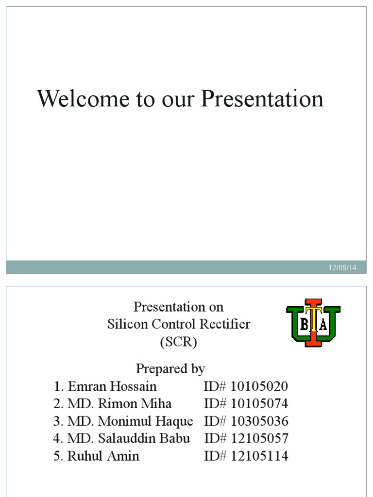 Welcome To Our Presentation | PDF | P–N Junction | Electric Power